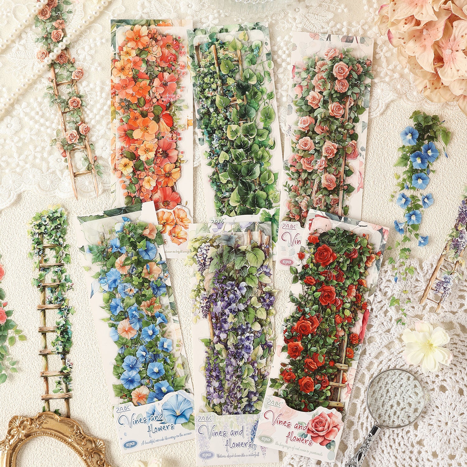 Tangled Vines Blossoms Stickers – Doodle Diarys