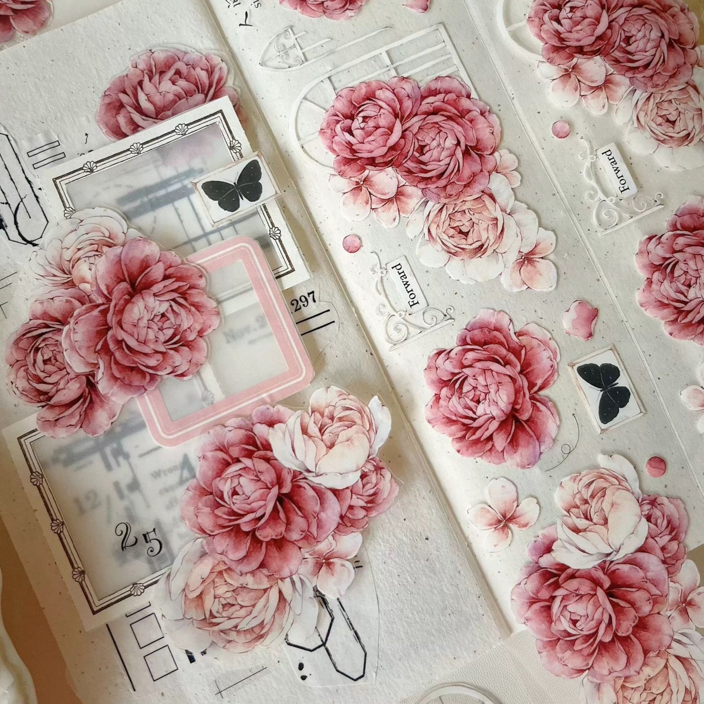 6cm*150cm Rouge Window Pink Peony Tape – Doodle Diarys