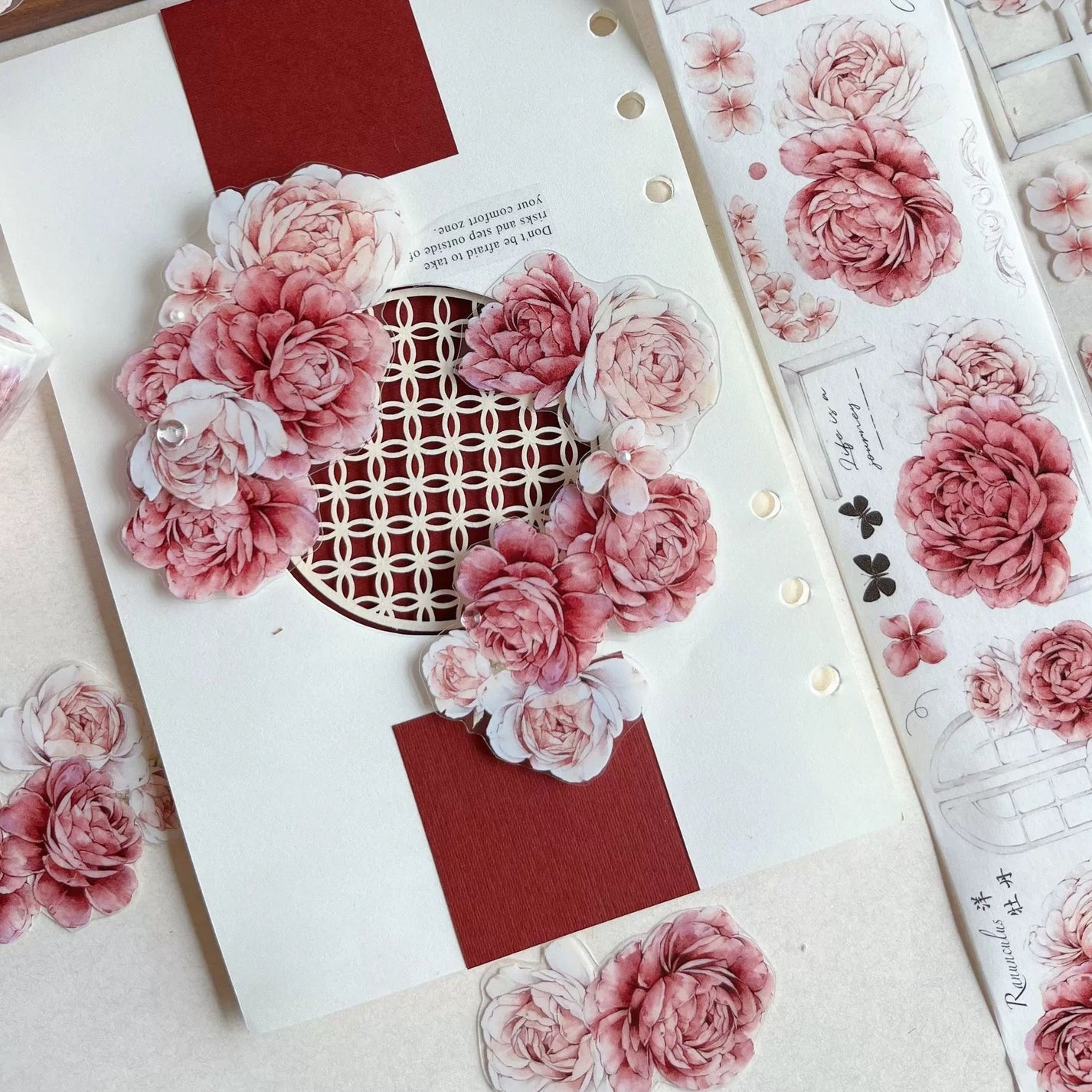 6cm*150cm Rouge Window Pink Peony Tape – Doodle Diarys