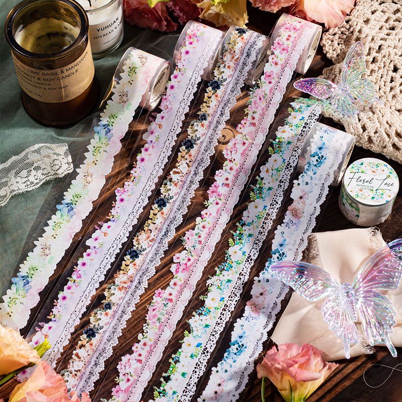 Watercolor Floral Lace Tape – Doodle Diarys