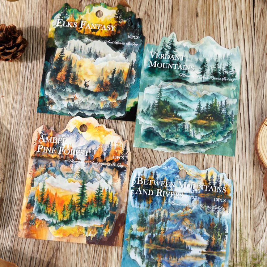 Mountains in the Mist Sticker – Doodle Diarys