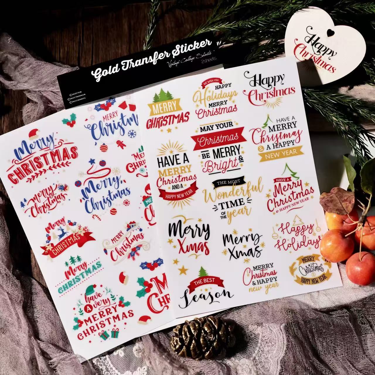 Merry Christmas Rub-on Sticker – Doodle Diarys