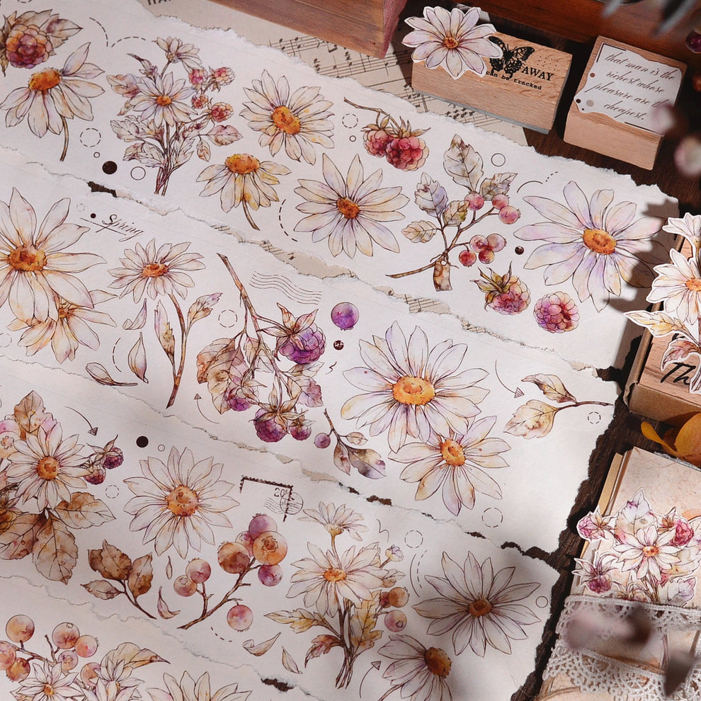 6cm*150cm Vintage Fresh Daisy Flower Tape – Doodle Diarys
