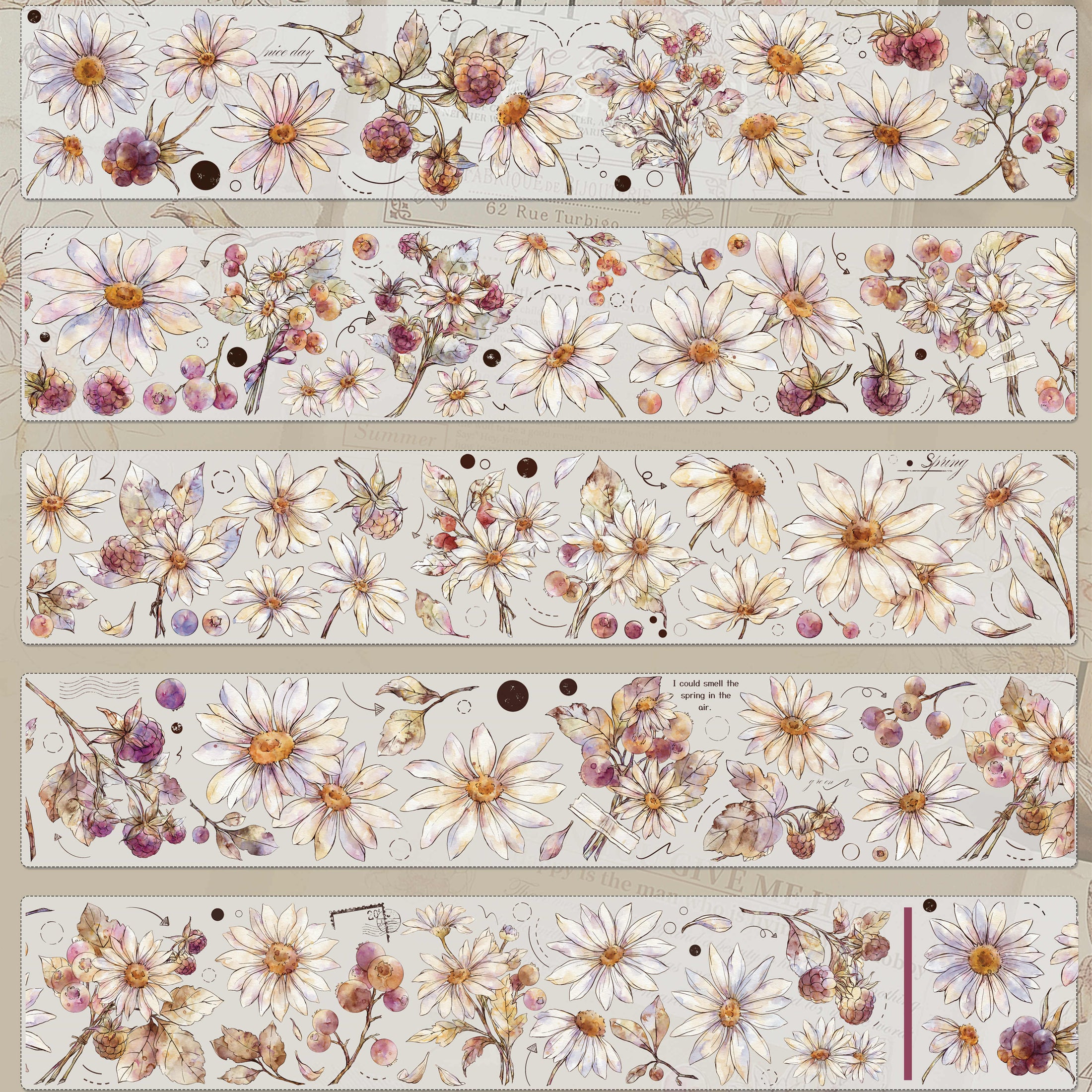 6cm*150cm Vintage Fresh Daisy Flower Tape – Doodle Diarys