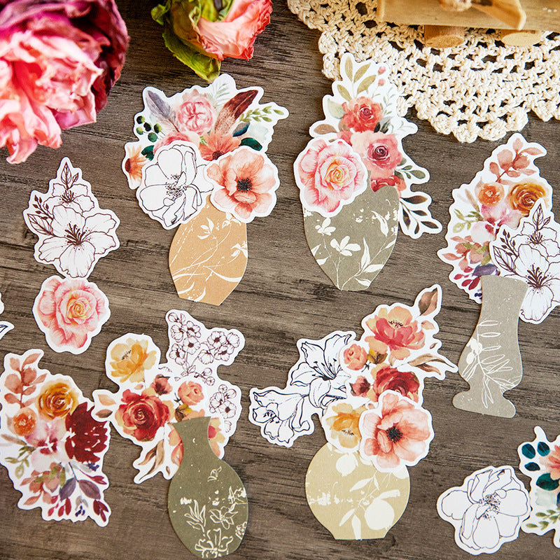 Vintage Vase Flower Stickers 25pcs – Doodle Diarys